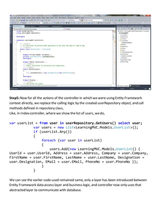 Repository Pattern in MVC3 Application with Entity Framework | PDF