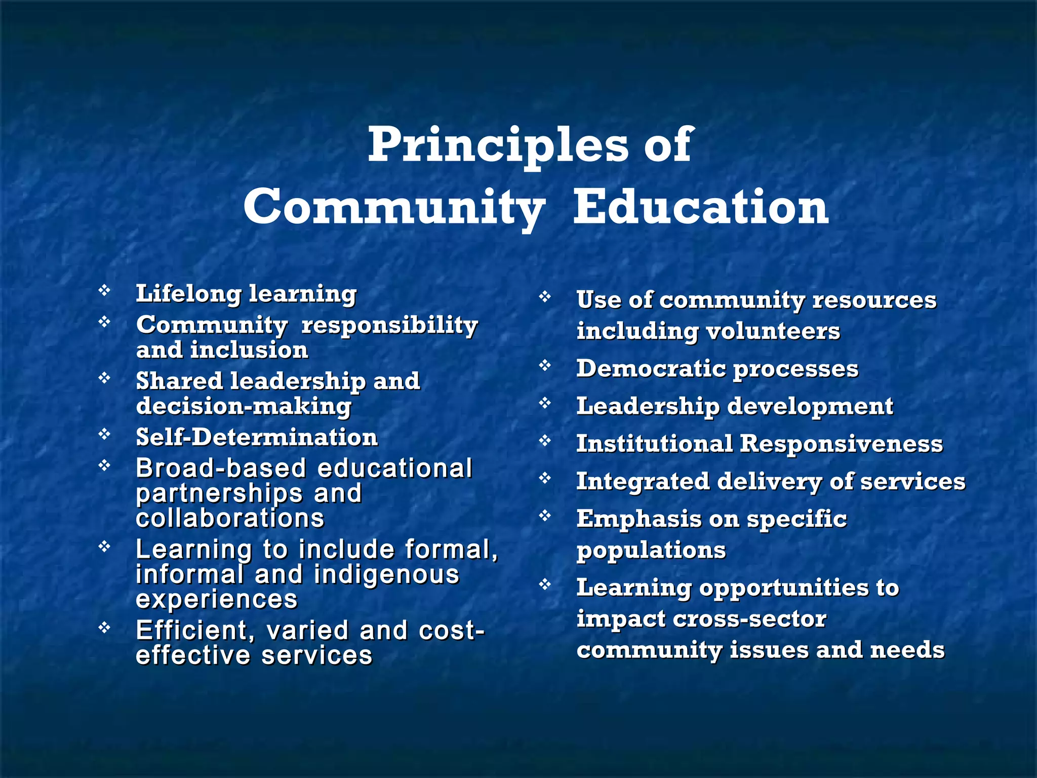 communityeducationdefined-100224135548-phpapp02 | PPT
