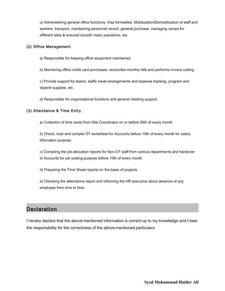 Application for Admin Officer | DOC | Resume Writing and Advice | Job ...