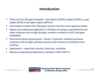Duplex Stainless Steel - Presentation Oct.16, 2013 Conference | PPT