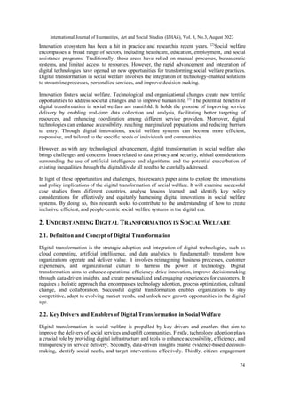 DIGITAL TRANSFORMATION OF SOCIAL WELFARE: EXPLORING INNOVATIONS AND ...