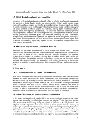 DIGITAL TRANSFORMATION OF SOCIAL WELFARE: EXPLORING INNOVATIONS AND ...