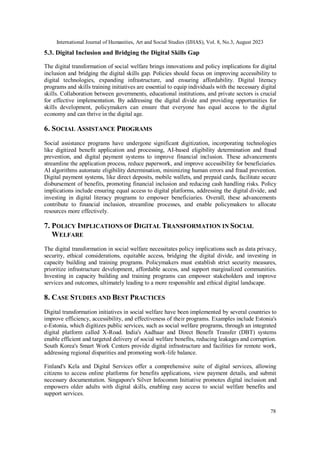 DIGITAL TRANSFORMATION OF SOCIAL WELFARE: EXPLORING INNOVATIONS AND ...