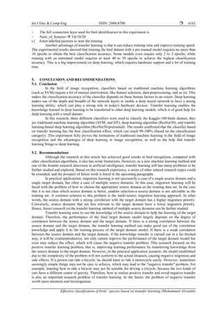 Effective classification of birds’ species based on transfer learning | PDF