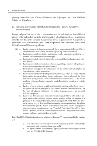 Passivization And Typology Form And Function 1st Werner Abraham Ed | PDF