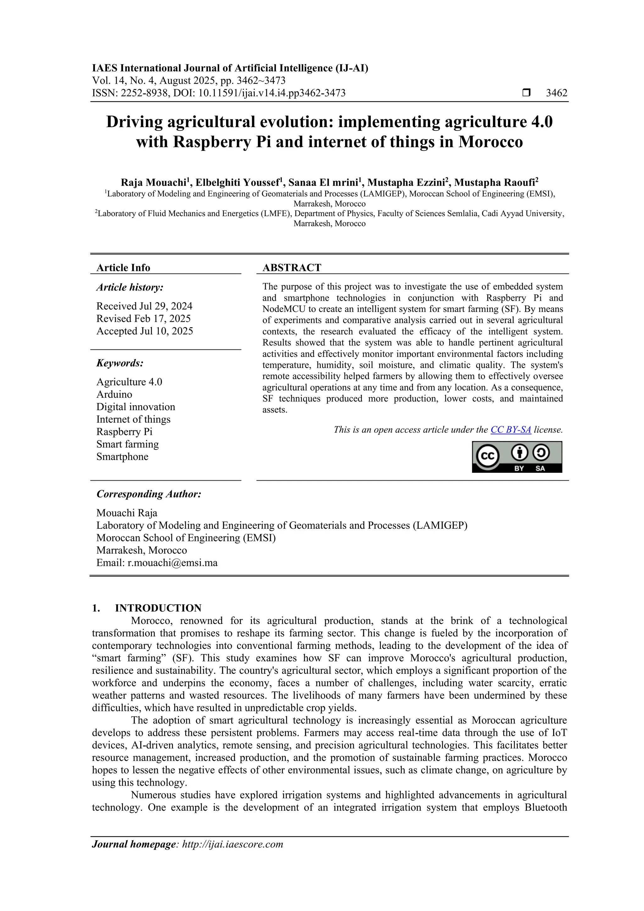 Driving agricultural evolution: implementing agriculture 4.0 with Raspberry Pi and internet of ...