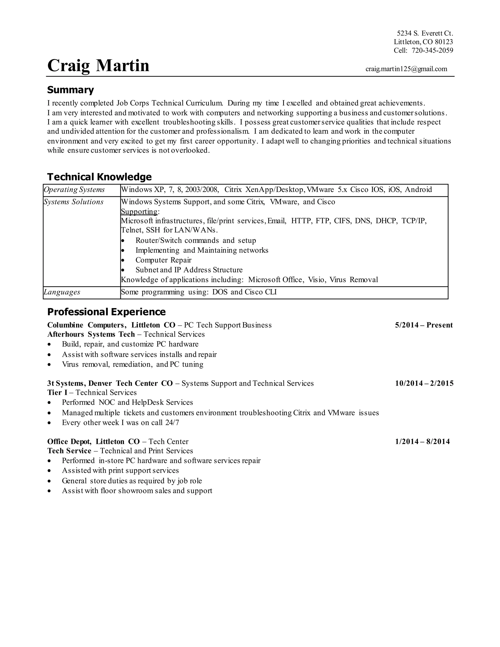 Craig.Martin-Resume | PDF