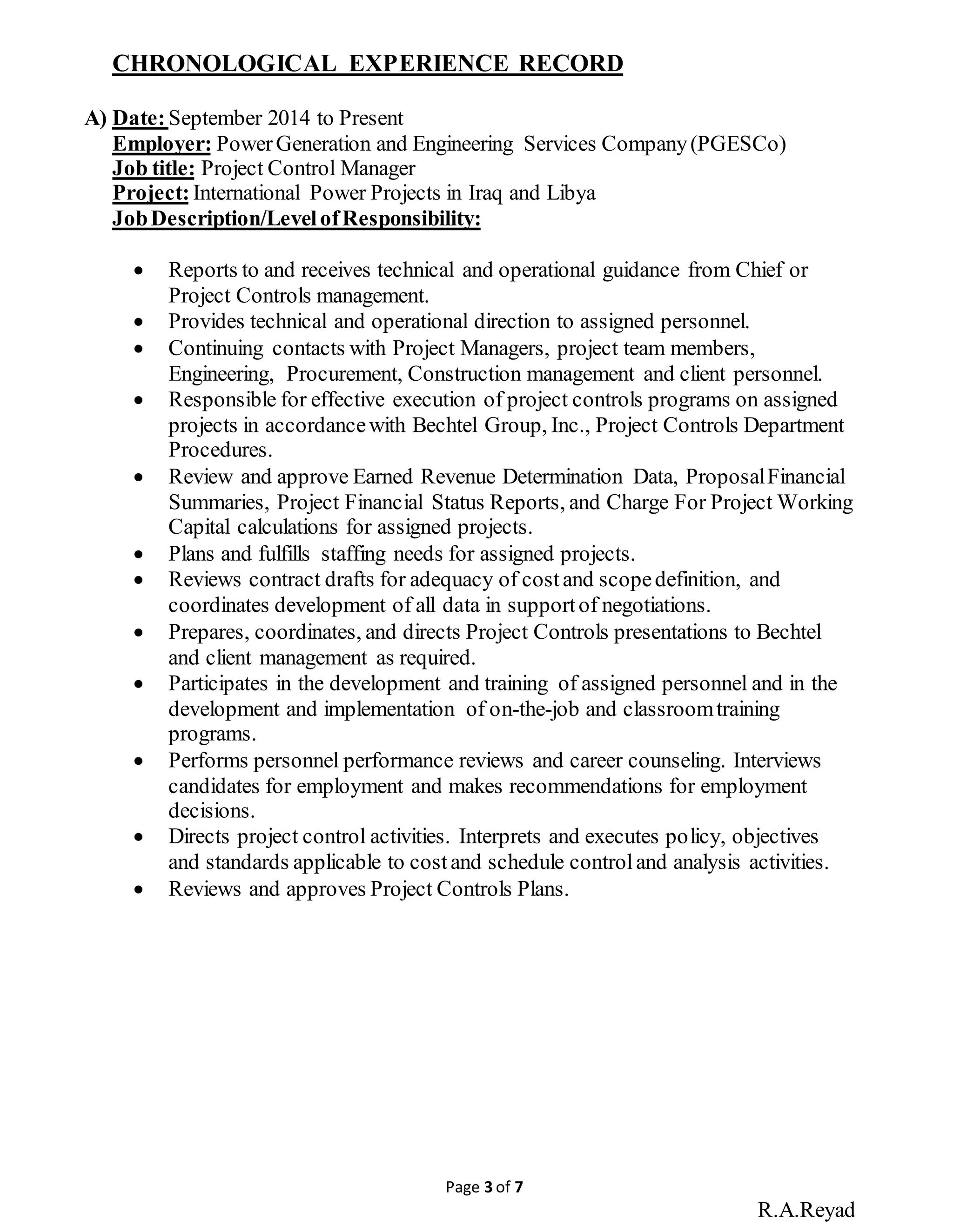 Ramiz Ahmed Sayed Reyad CV Updated as of Jan 2015 | DOCX