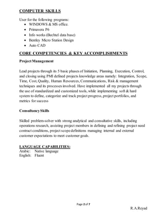 Ramiz Ahmed Sayed Reyad CV Updated as of Jan 2015 | DOCX