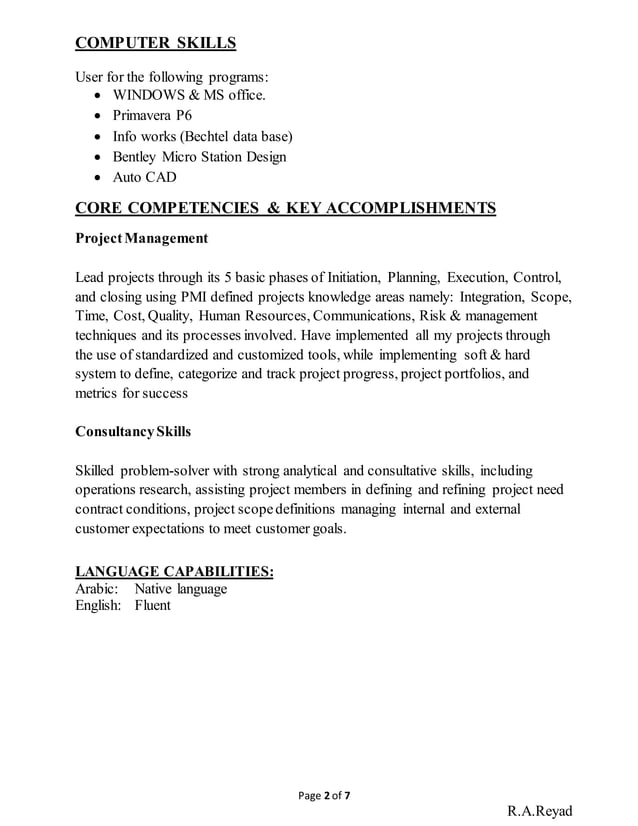 Ramiz Ahmed Sayed Reyad CV Updated as of Jan 2015 | DOCX