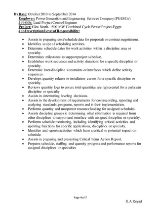 Ramiz Ahmed Sayed Reyad CV Updated as of Jan 2015 | DOCX