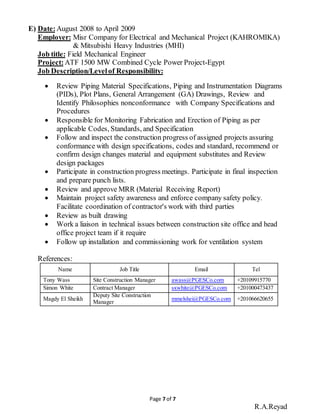 Ramiz Ahmed Sayed Reyad CV Updated as of Jan 2015 | DOCX