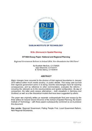 Student Pleanáil Submission by Gary Desmond, Ruadhán MacEoin & Tomás ...