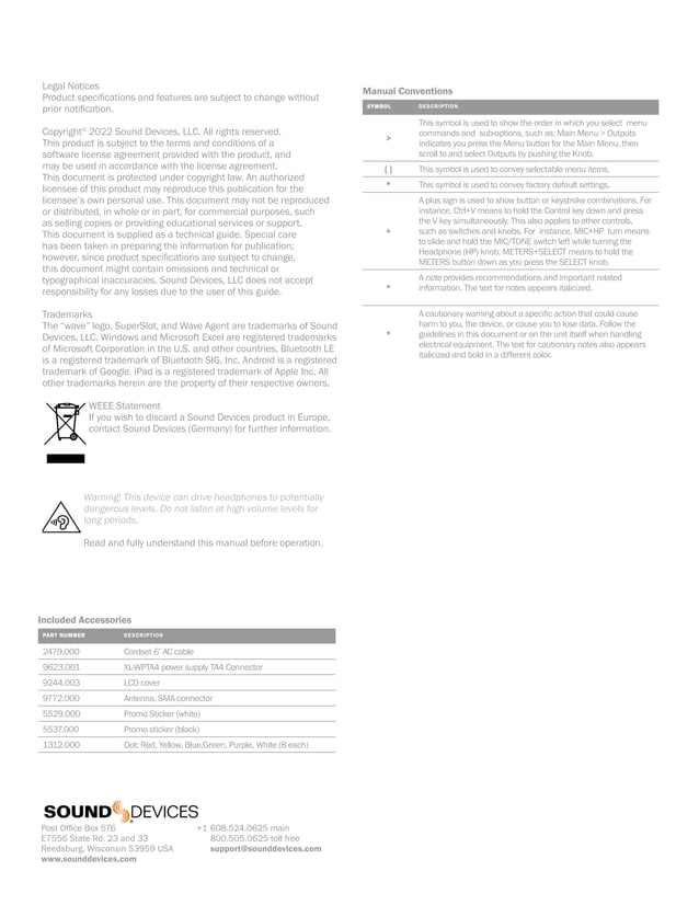 Sound Devices 833 recorder manual how to | PDF
