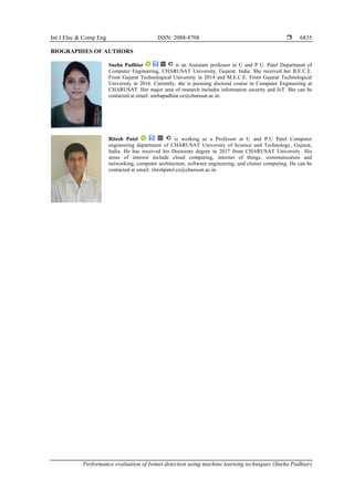 Performance evaluation of botnet detection using machine learning techniques | PDF