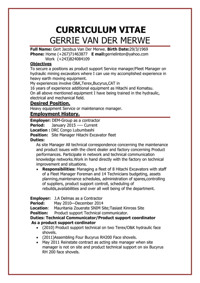 Gerry CV Jan 2015 revised | PDF