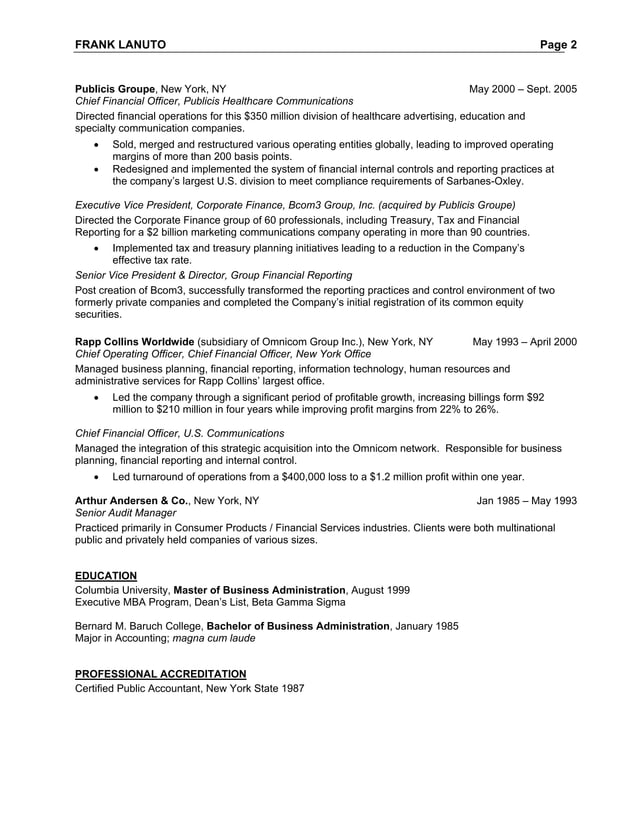 Frank Lanuto Resume NY | PDF