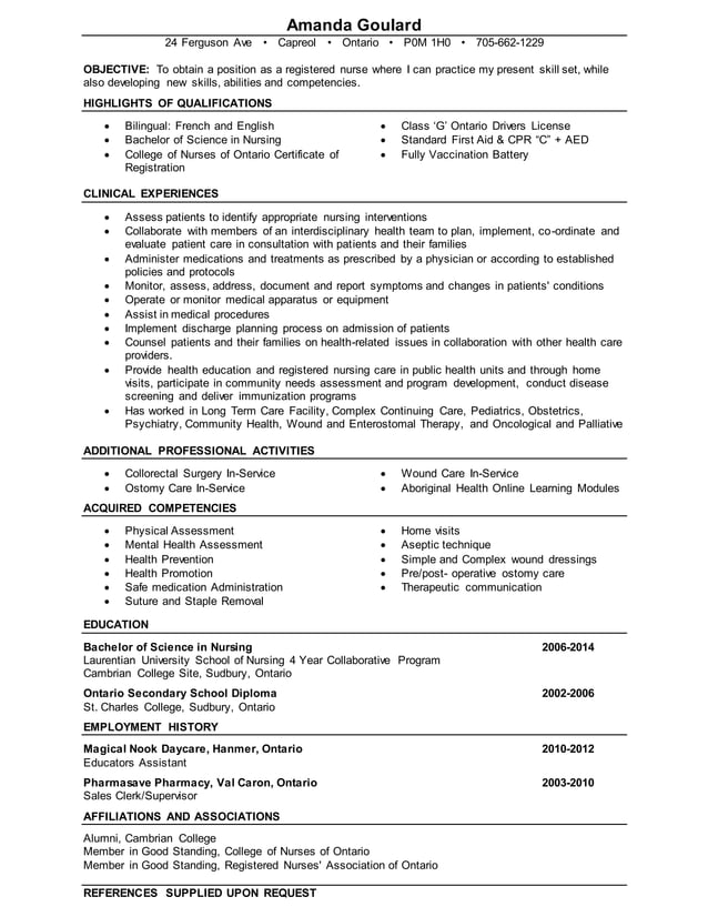 Amanda Goulard Resume | PDF
