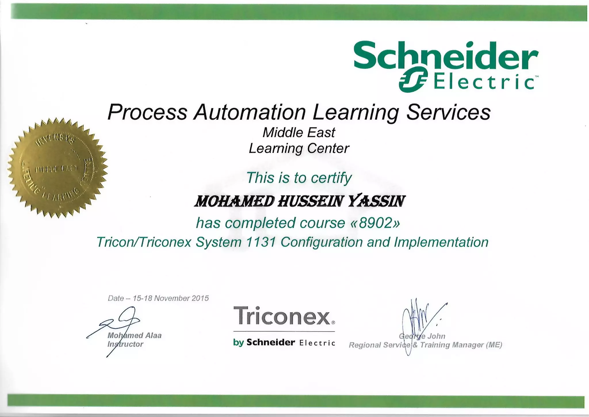 Triconex_certificate | PDF