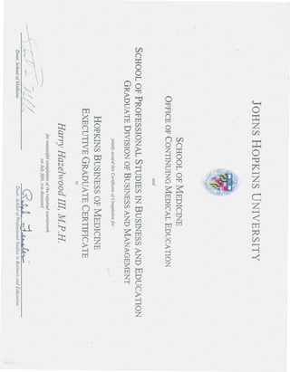 Hopkins Joint Certificate | PDF