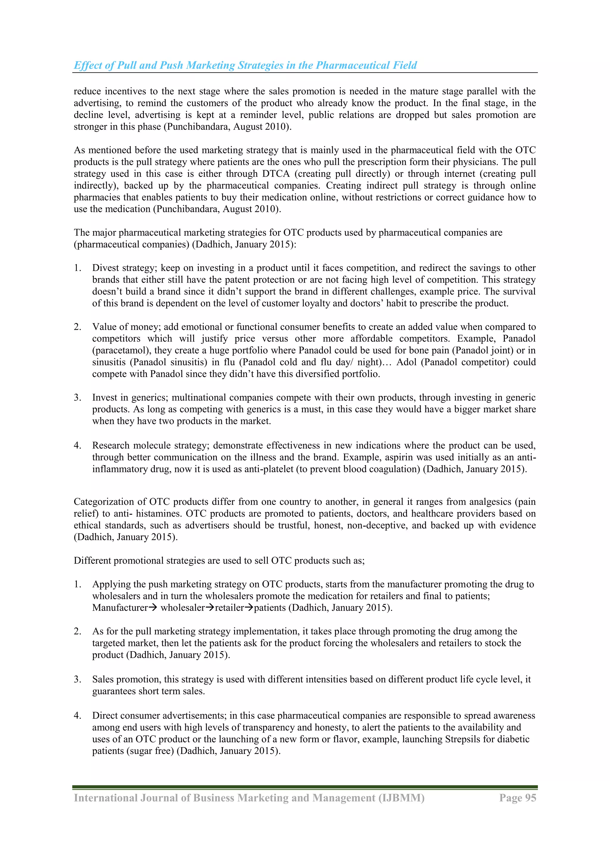 Effect of Pull and Push Marketing Strategies in the Pharmaceutical ...