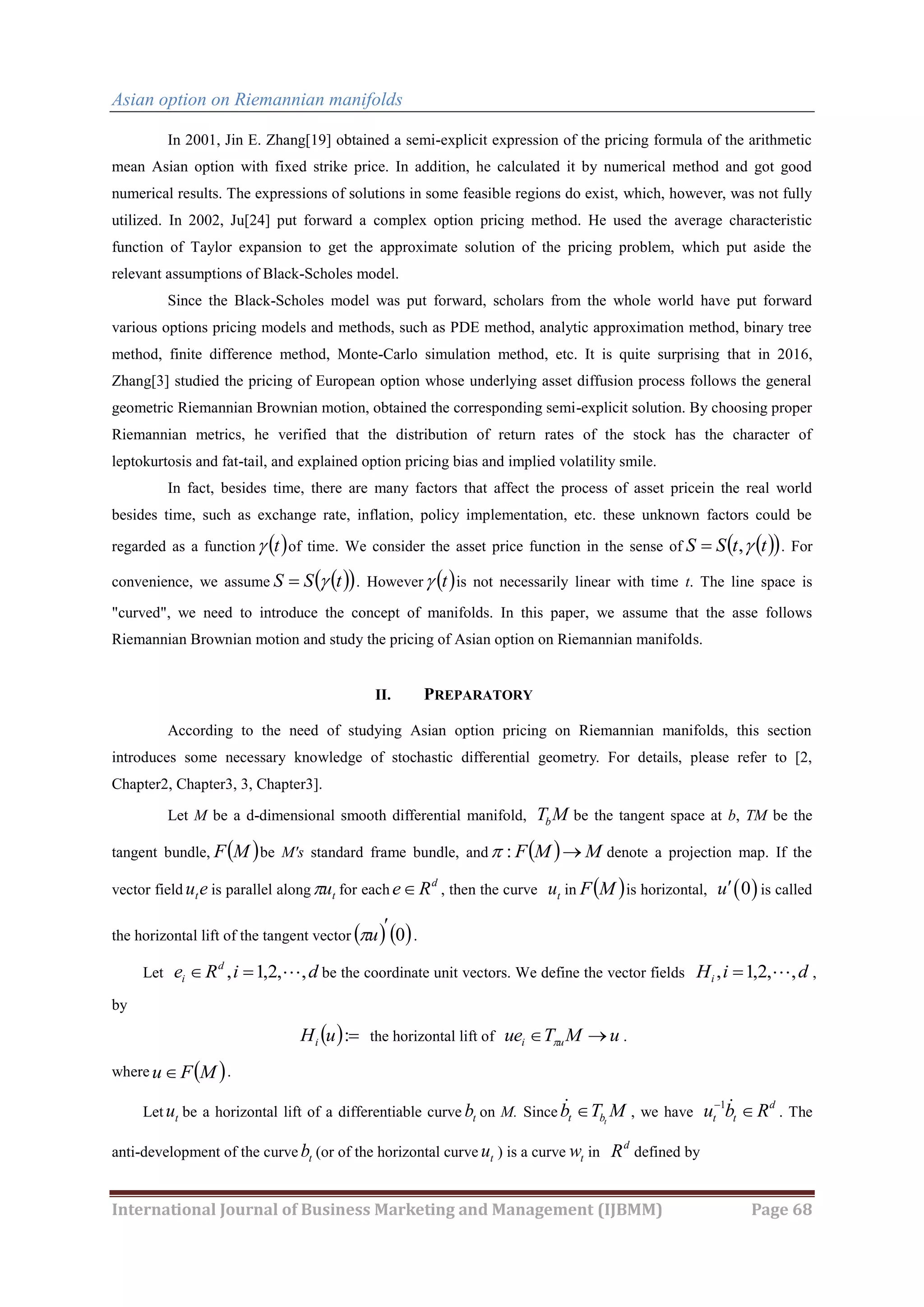 Asian Option On Riemannian Manifolds Pdf