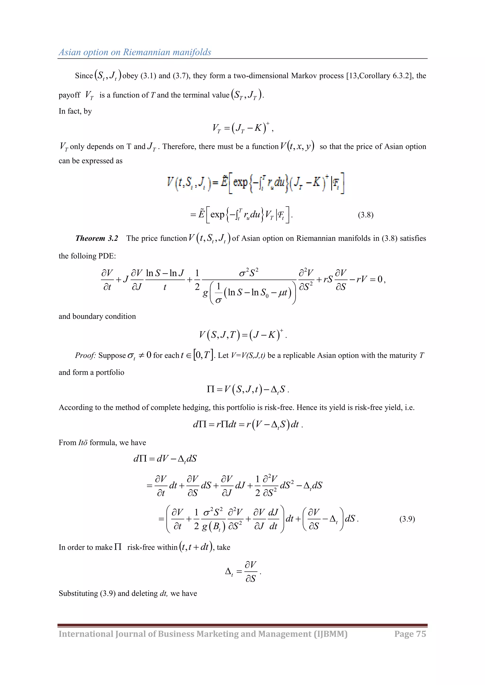 Asian option on Riemannian manifolds | PDF