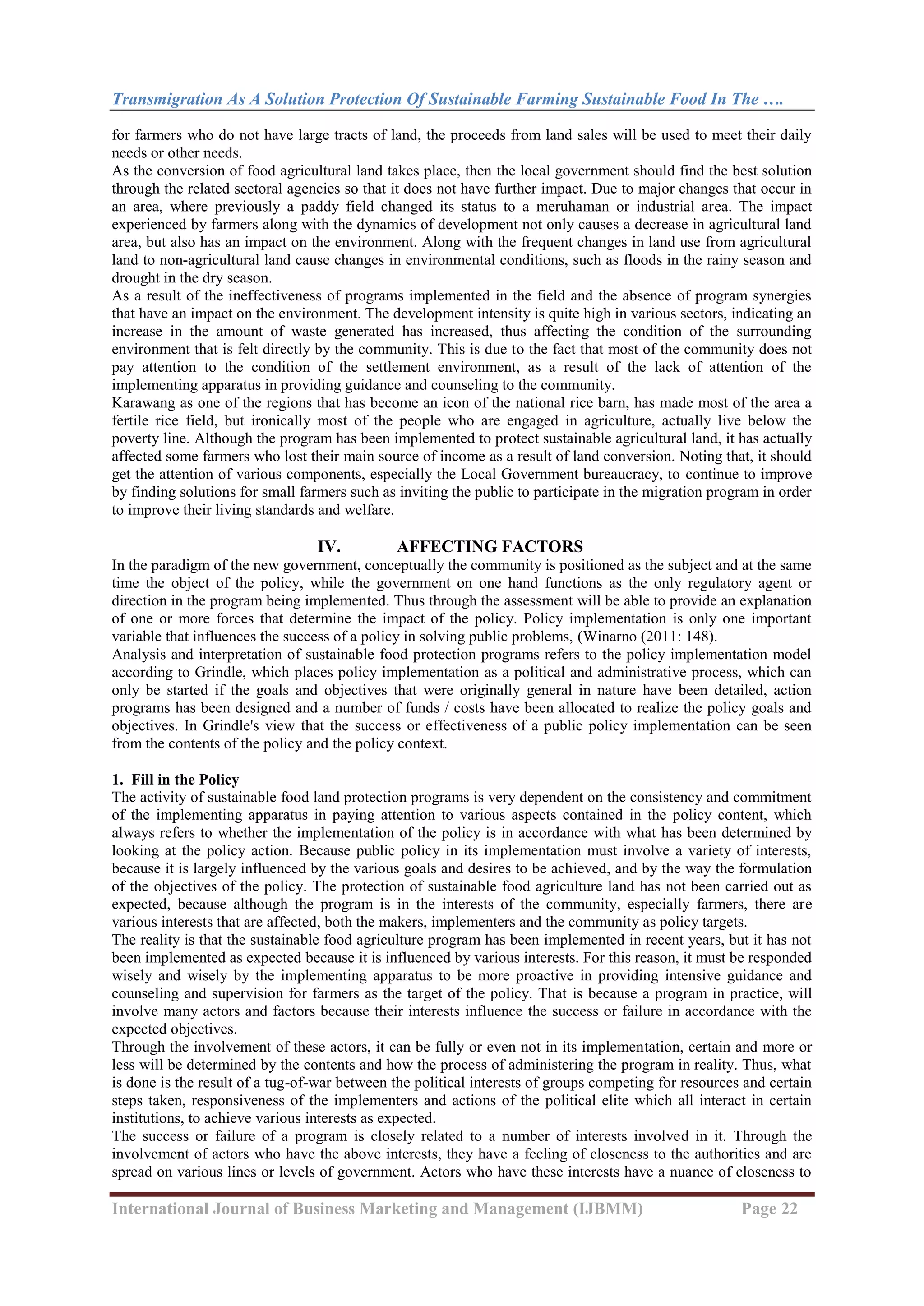 Transmigration As A Solution Protection Of Sustainable Farming ...