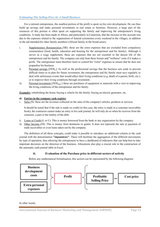 Estimating the Selling Price in a Small Business | PDF