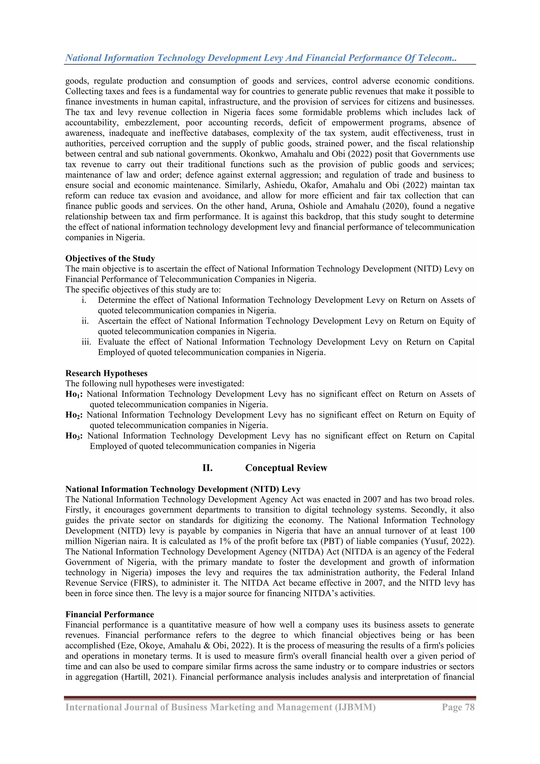 National Information Technology Development Levy and Financial ...