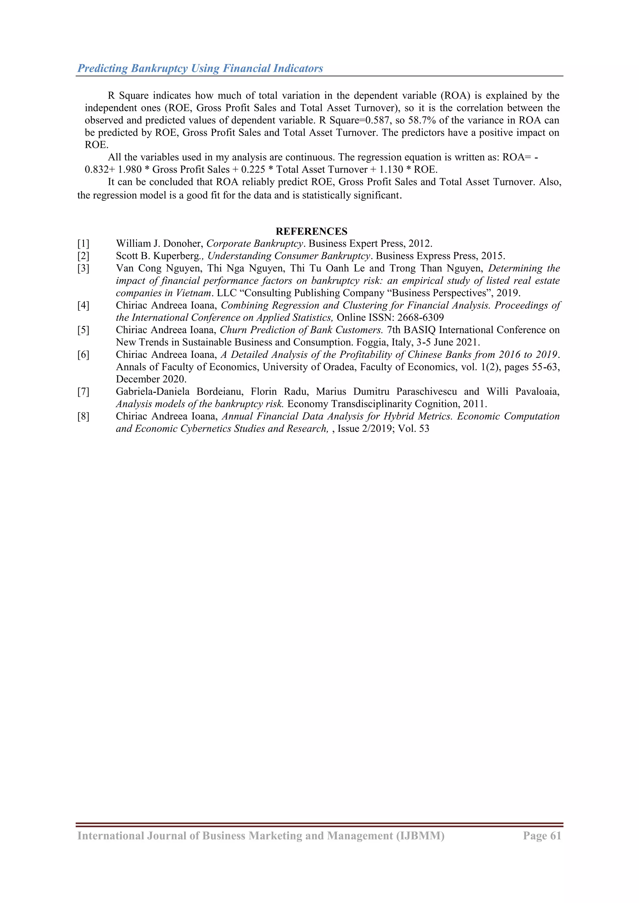 Predicting Bankruptcy Using Financial Indicators | PDF | Bankruptcy | Business Banking & Finance
