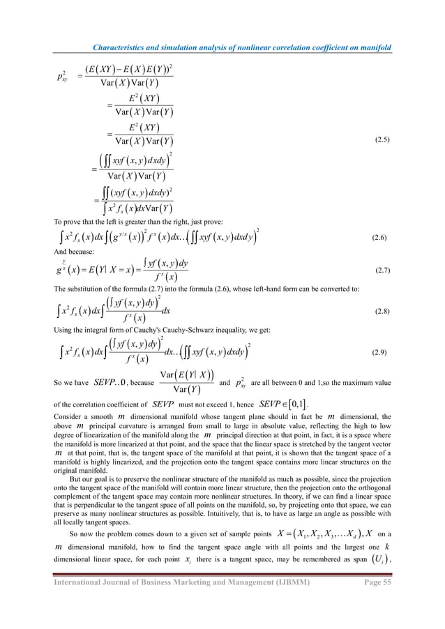 Characteristics and simulation analysis of nonlinear correlation coefficient on manifold | PDF
