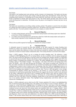 Qualities required in founding team members for Startups in India | PDF