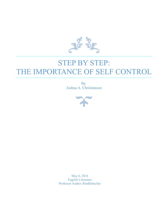The Importance of Self Control | PDF