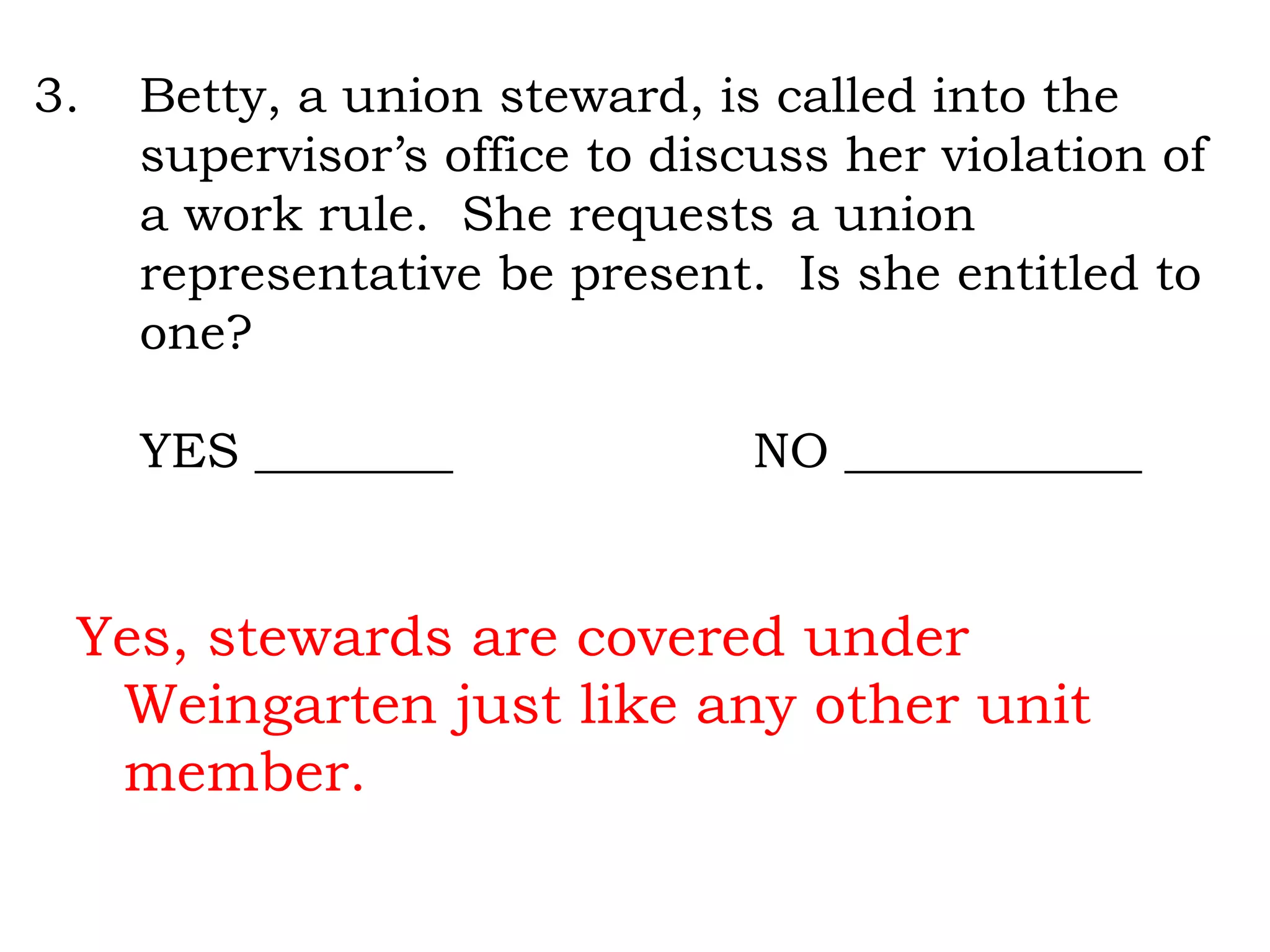 Weingarten Rights Questionnaire | PPT