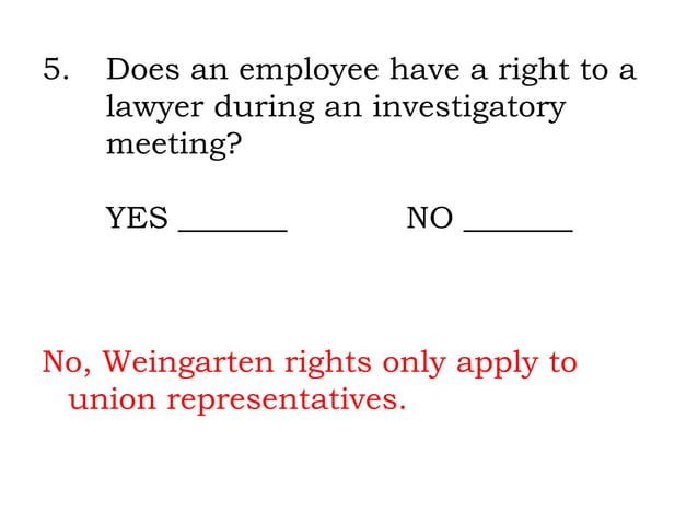 Weingarten Rights Questionnaire | PPT | Law