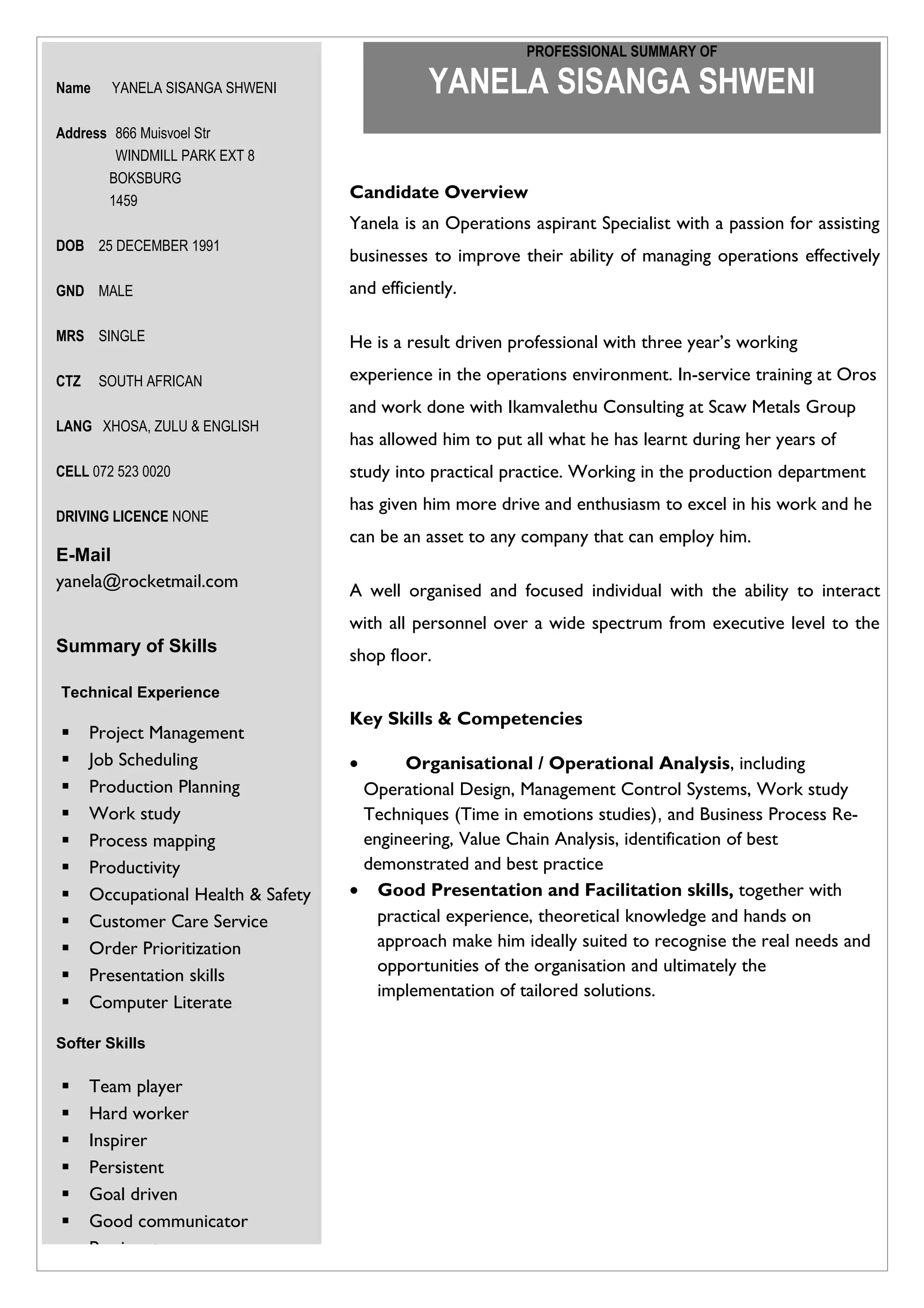 Yanela Shweni_Resume(1) | DOC
