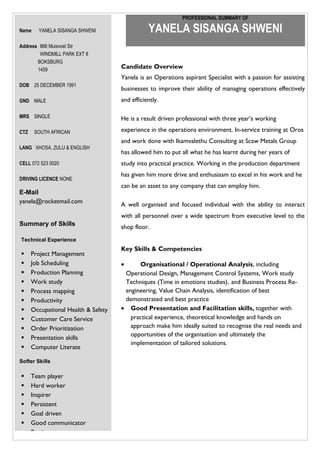 Yanela Shweni_Resume(1) | DOC