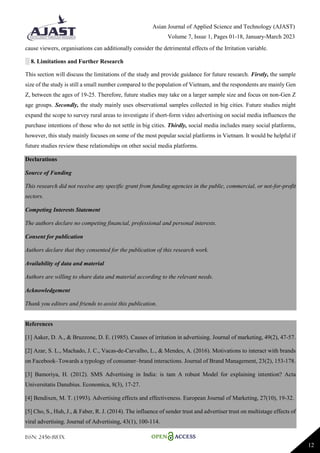 Discussion on Analysis of Effects of Short-Form Video Advertising on ...