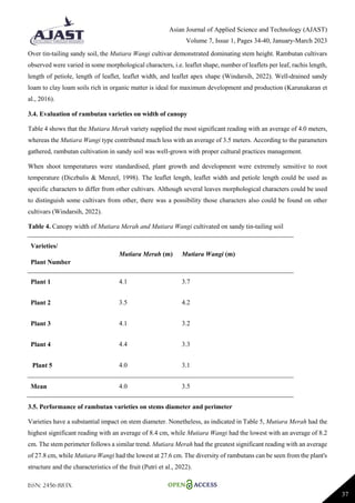 Preliminary Evaluation on Vegetative of Rambutan (Nephelium lappaceum ...