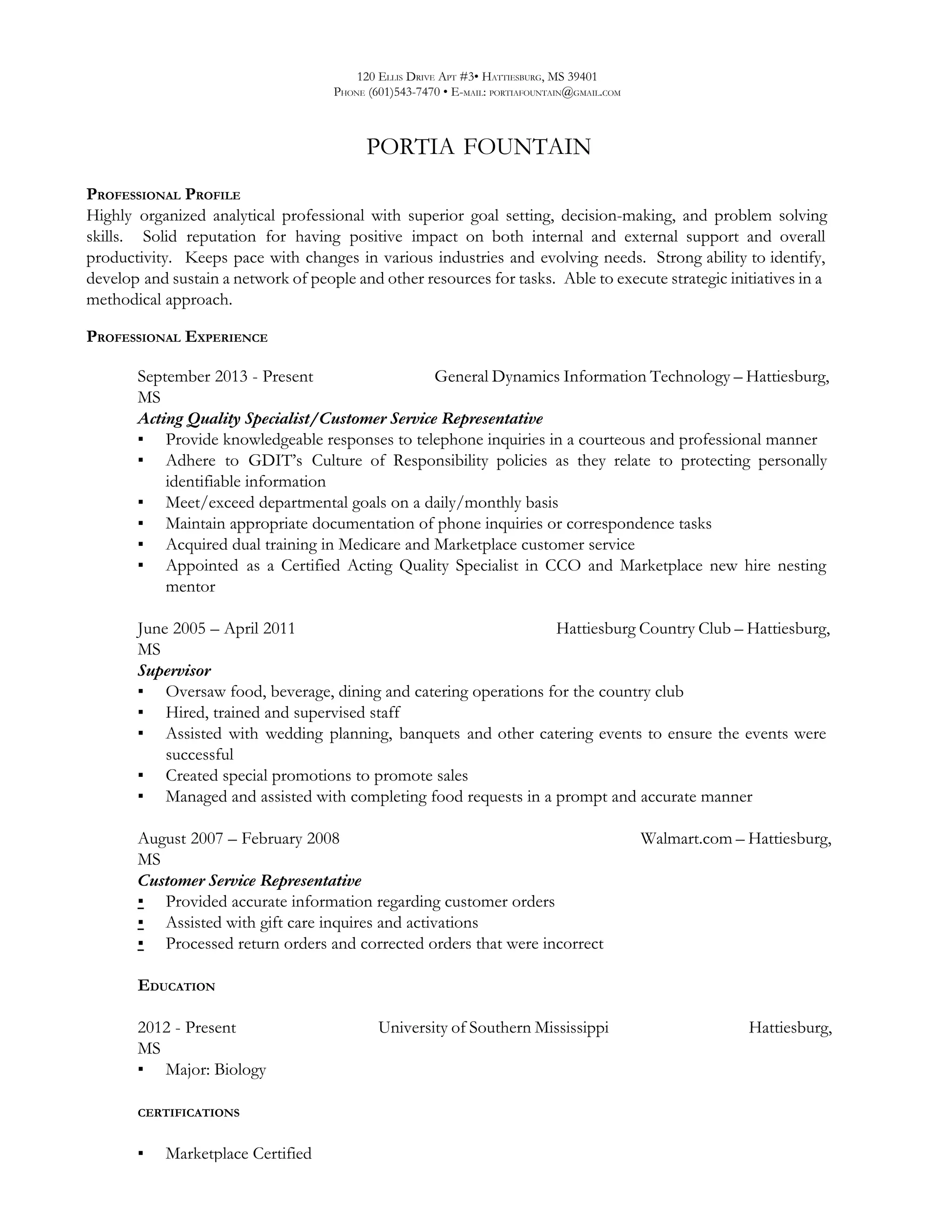 Portia Fountain Resume v1 | PDF