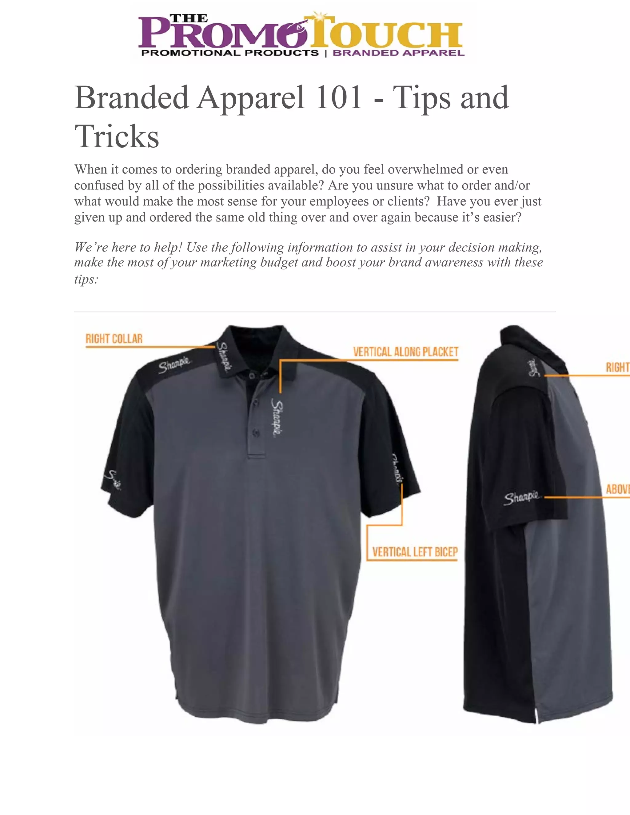 Branded Apparel 101-3 | PDF