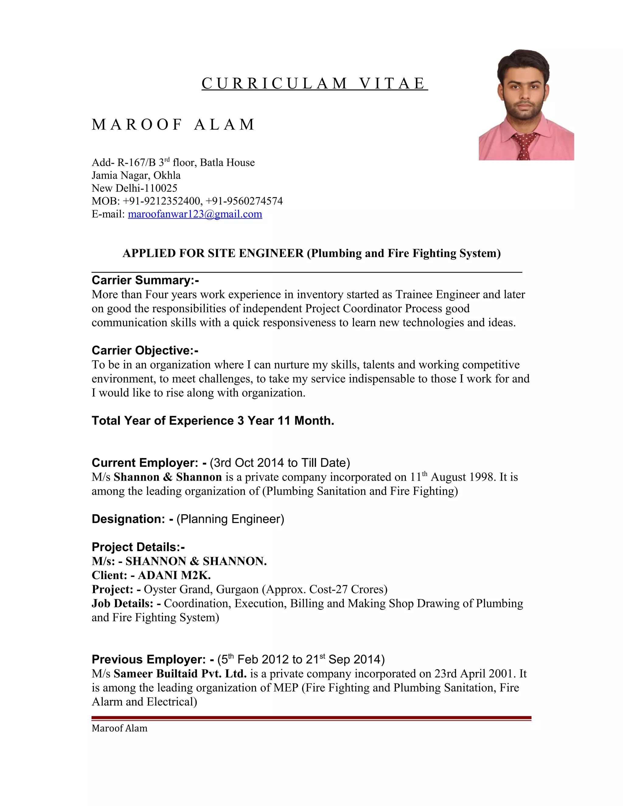 Maroof Resume | DOC