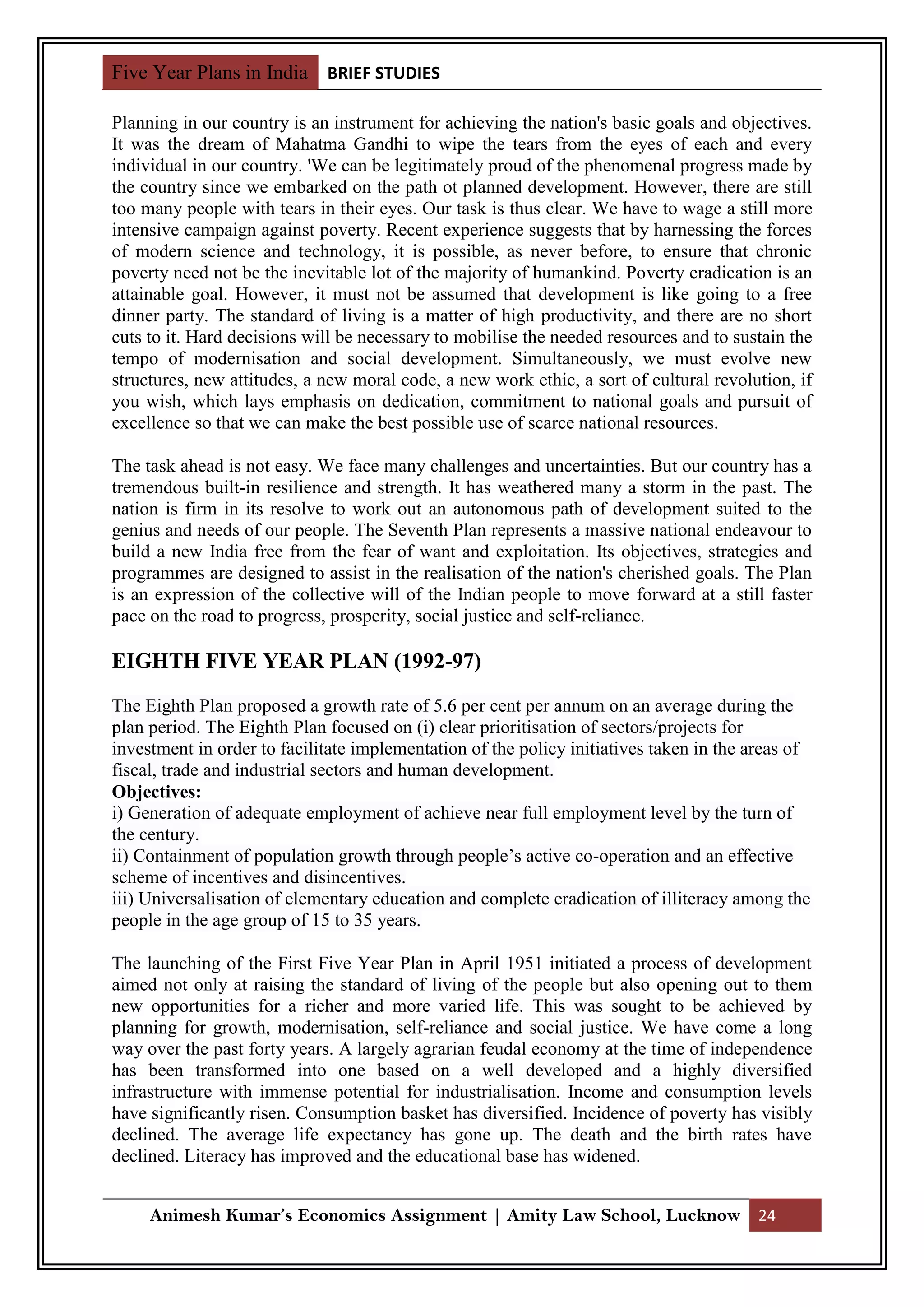 five-year-plans-in-india | PDF