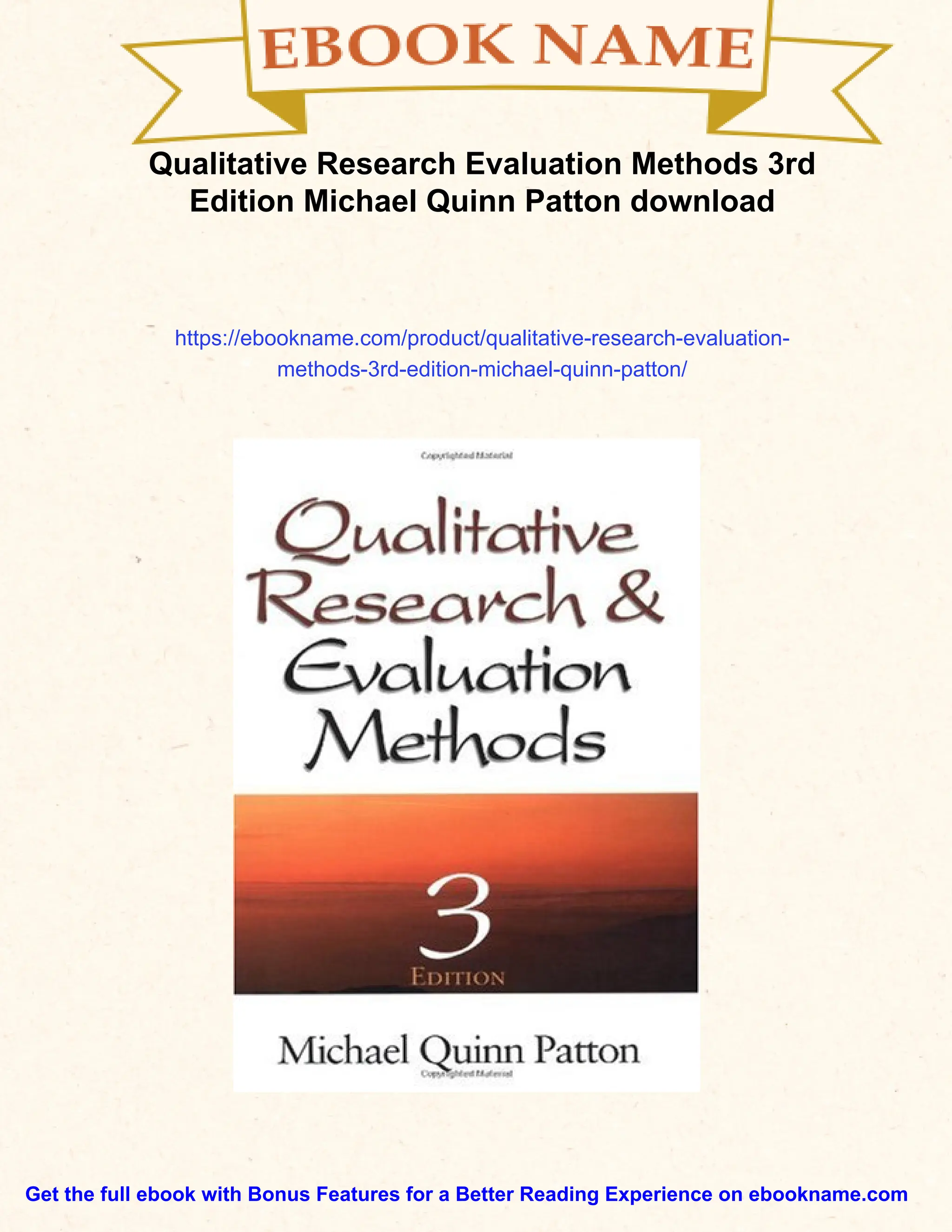Qualitative Research Evaluation Methods 3rd Edition Michael Quinn Patton | PDF