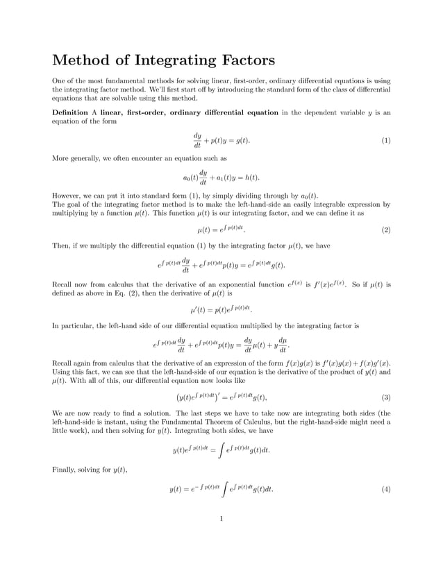 Integrating_Factors | PDF | Physics | Science
