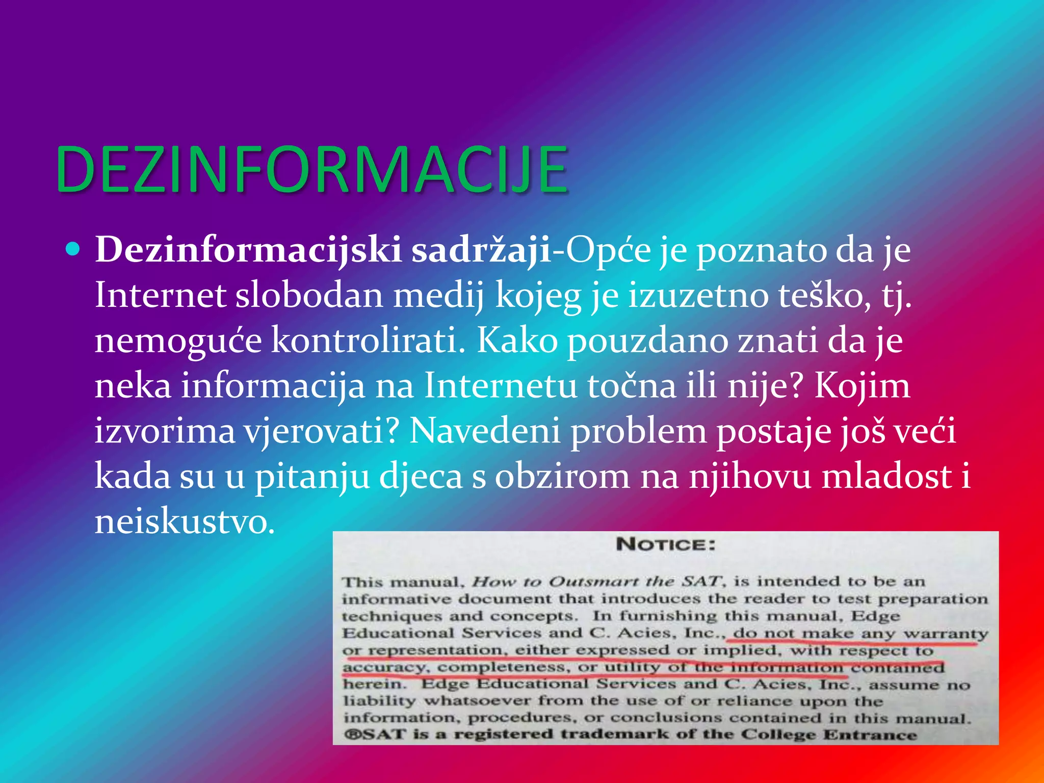 835 krive informacije | PPTX
