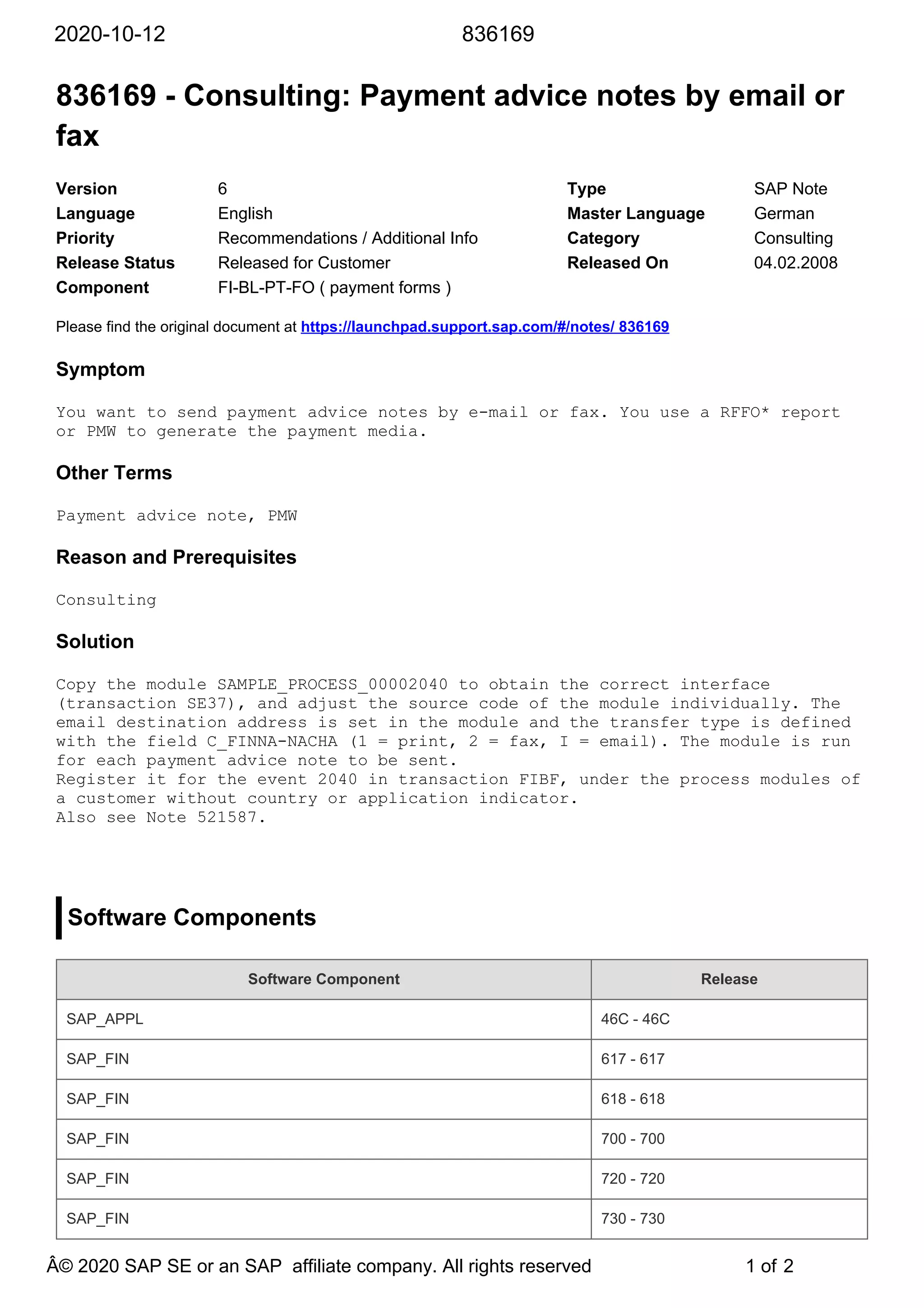 836169 e payment notice by email | PDF