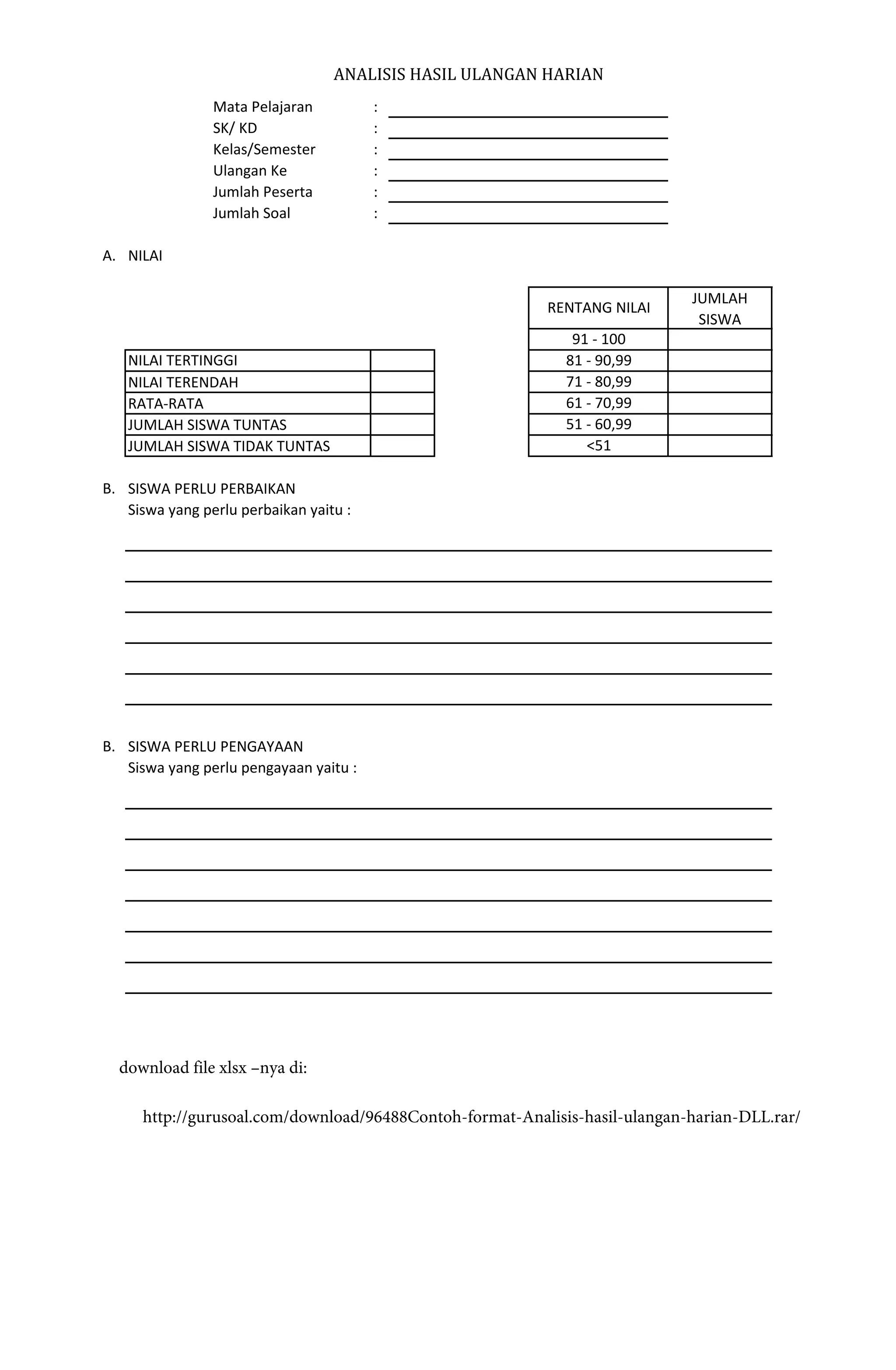 8362. contoh-format-analisis-hasil-ulangan-harian | PDF