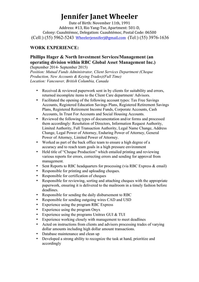 Resume Jennifer Janet Wheeler | PDF